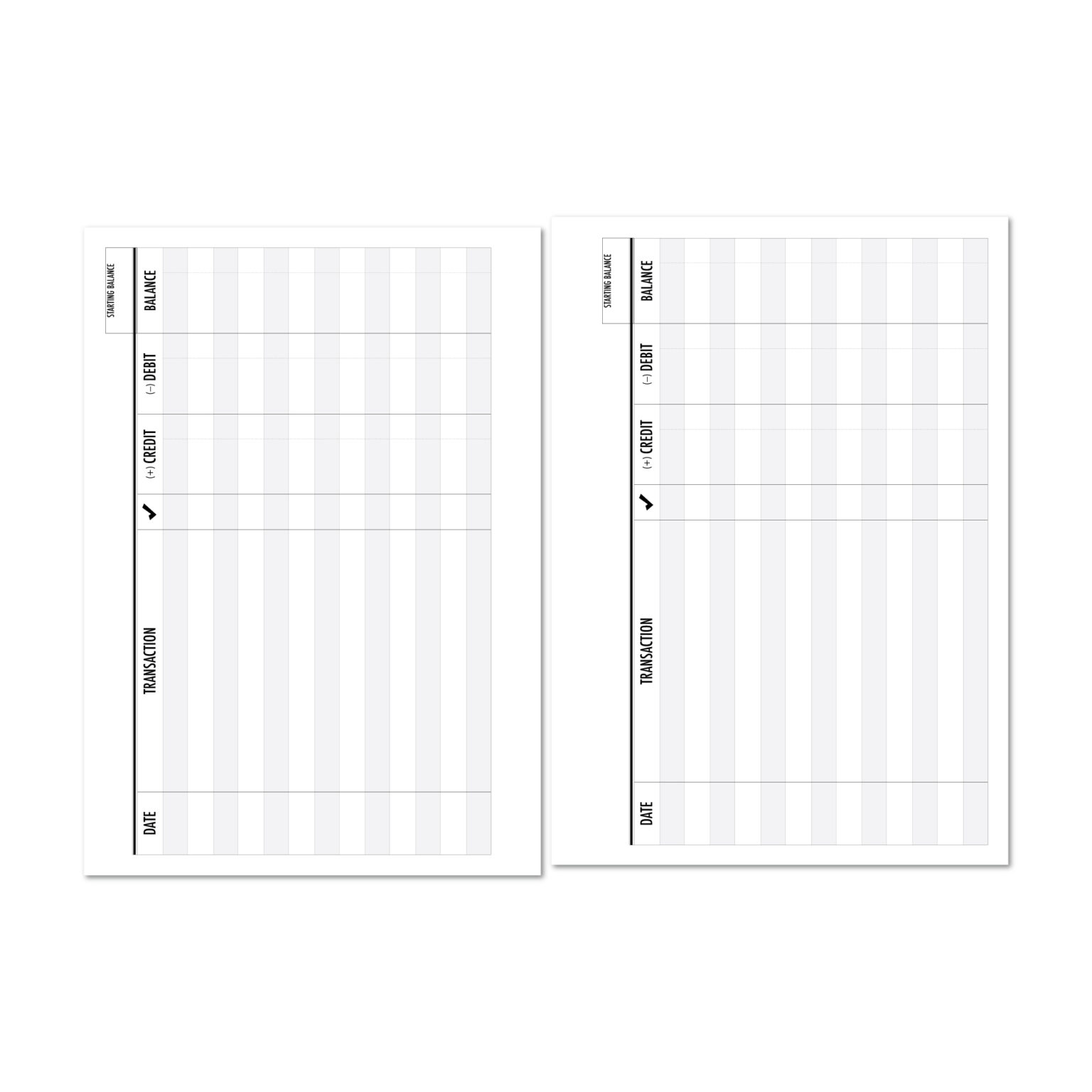 Checkbook Register Planner Insert – Horizontal Finance Tracker for ...