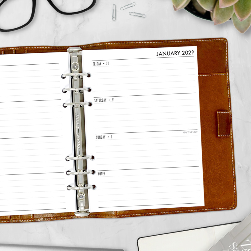 Complete Horizontal Calendar Planner Insert | Monthly + Weekly Layout