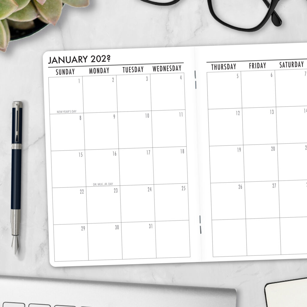 Nevermore Month on 2 Pages Notebook Refill - CityGirl Planners