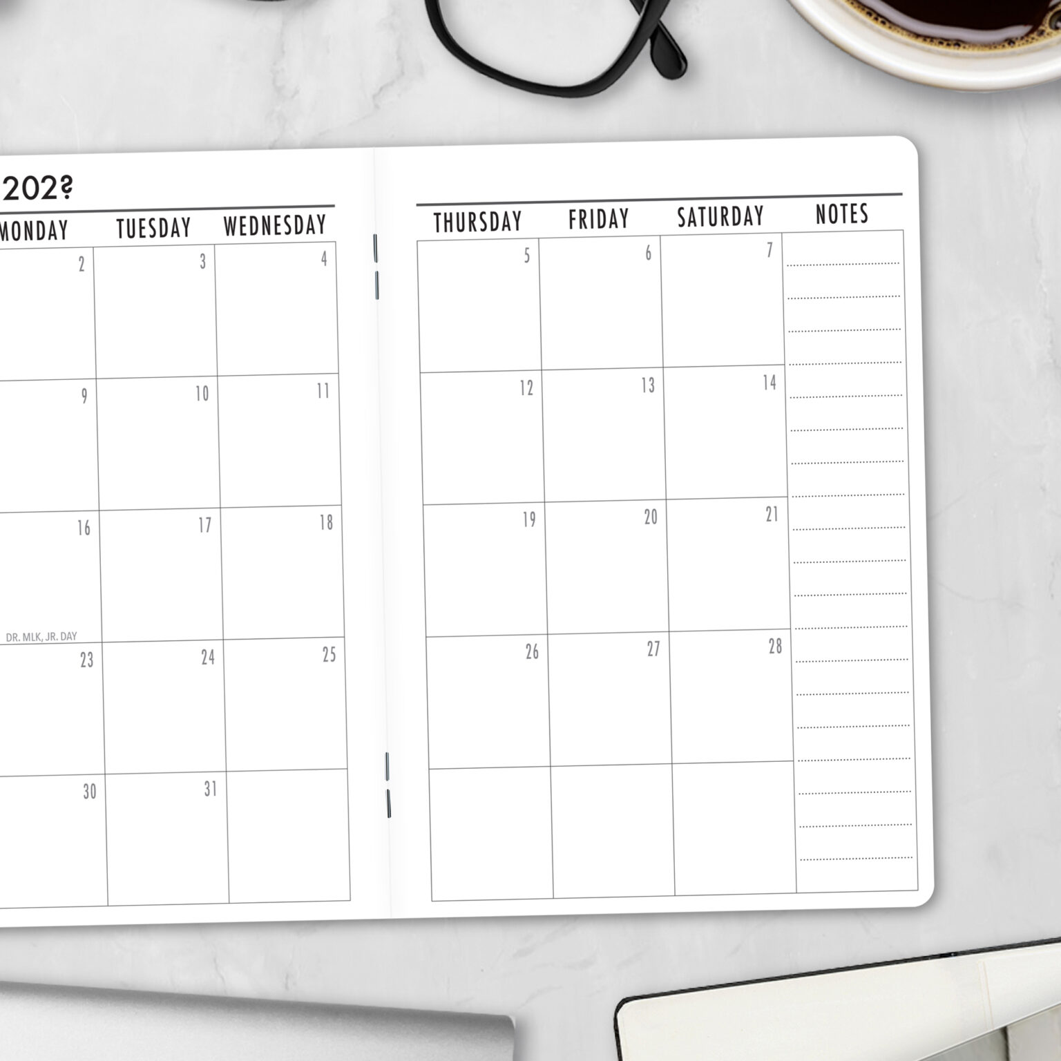 Nevermore Month on 2 Pages Notebook Refill - CityGirl Planners