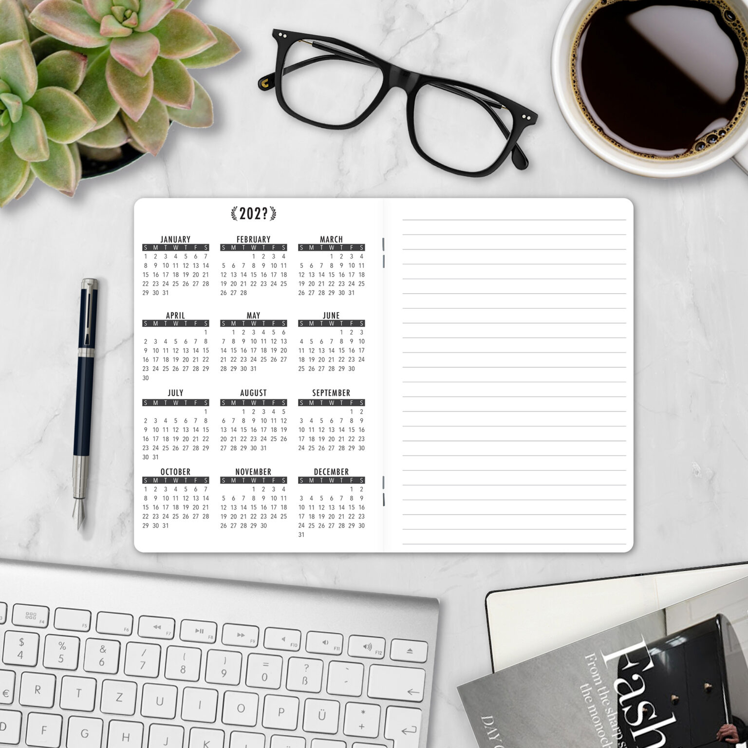 Nevermore Month on 2 Pages Notebook Refill - CityGirl Planners