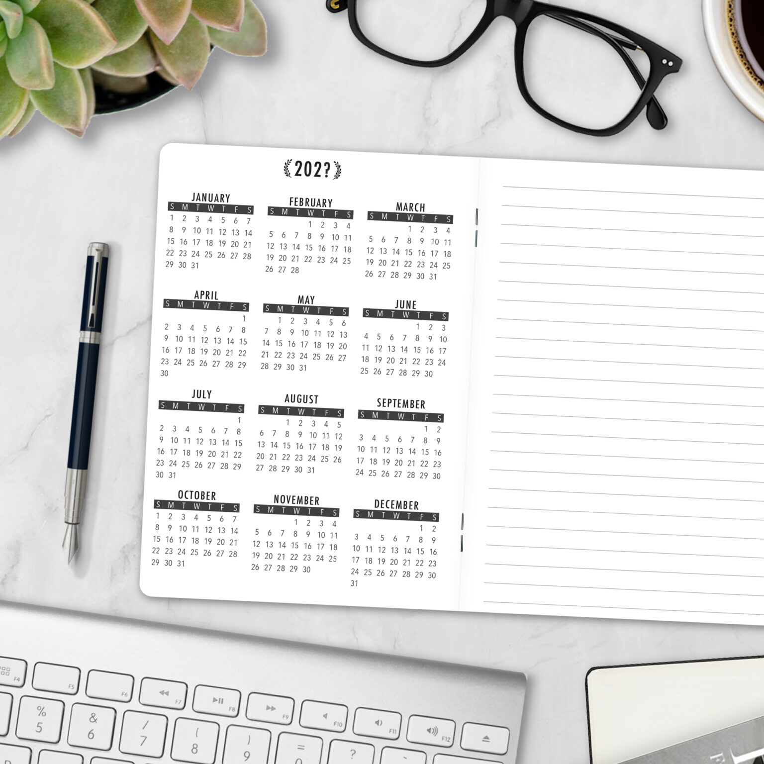 Nevermore Month on 2 Pages Notebook Refill - CityGirl Planners