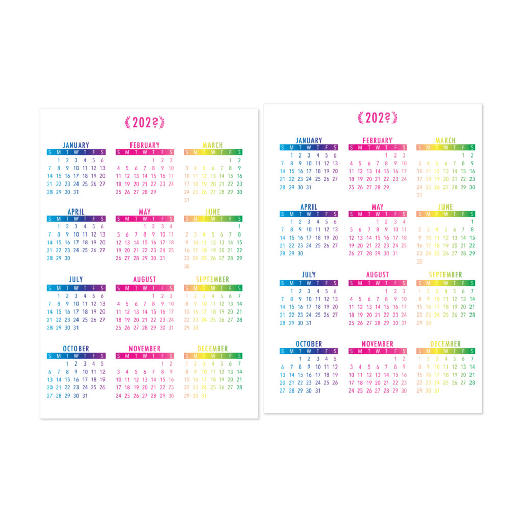 Year at a Glance Calendar with Lamination - Rainbow Print - CityGirl ...