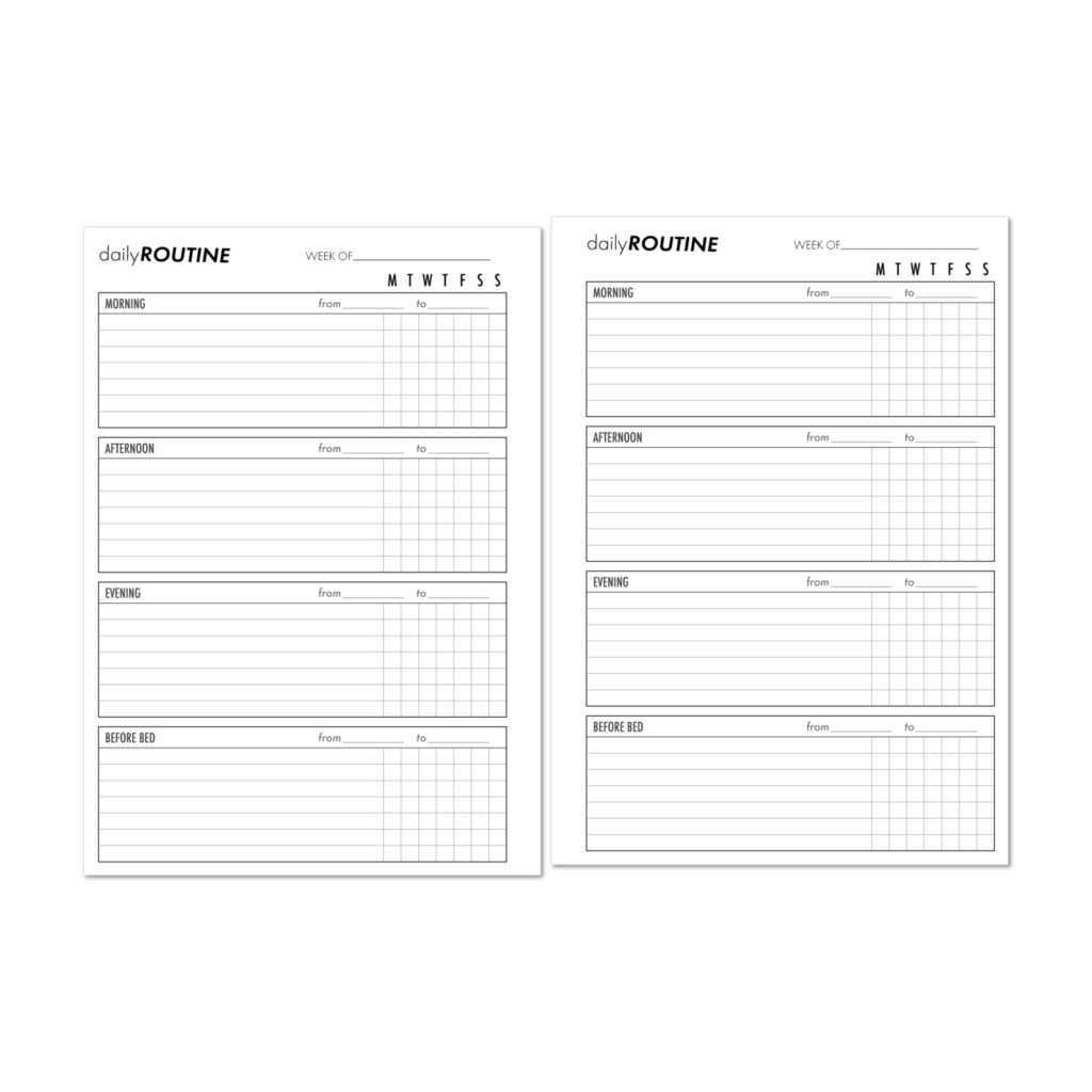 Daily Routine Planner Insert – Habit & Task Tracker Pages | CityGirl ...