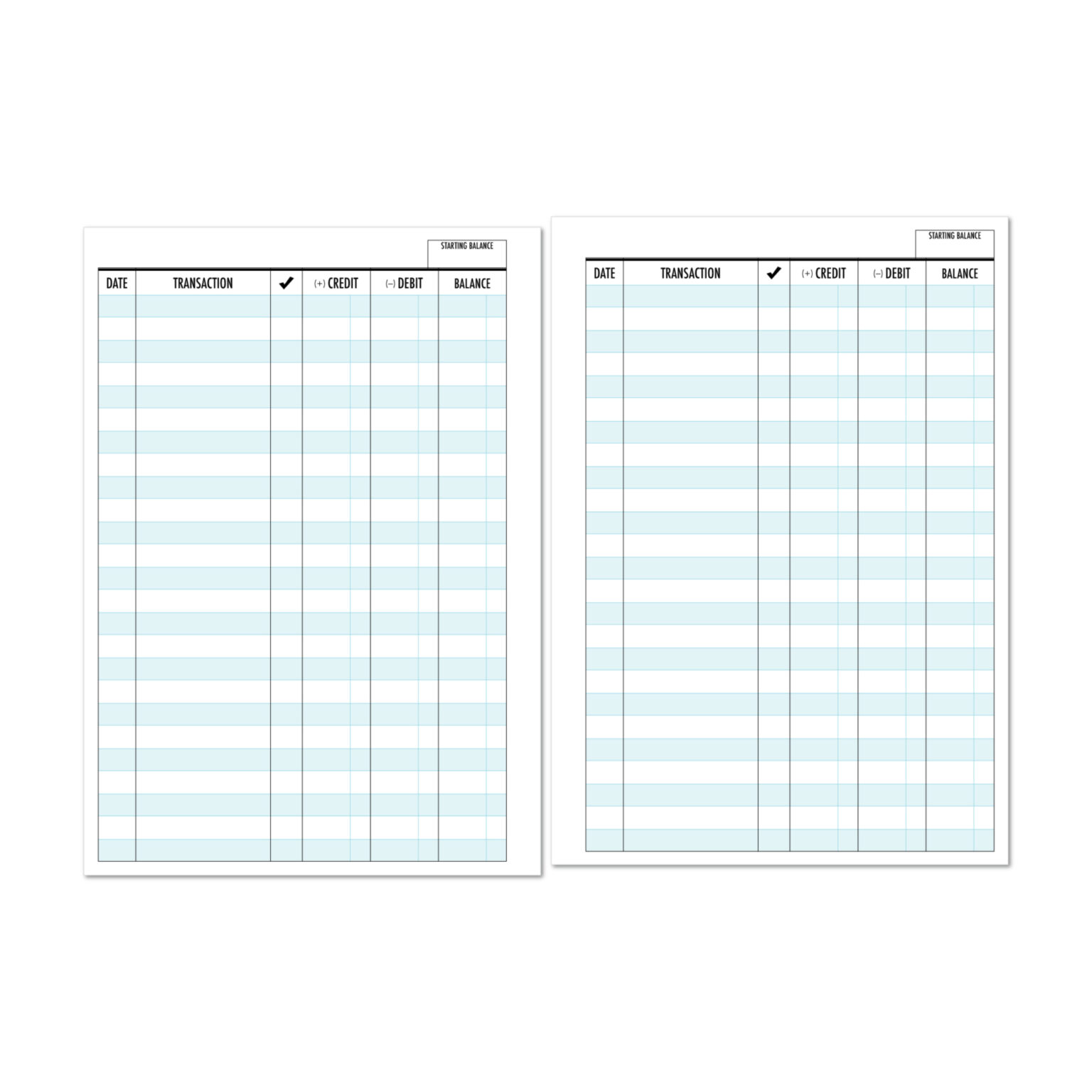 Checkbook Register Planner Insert – Vertical Finance Tracker in Sky ...
